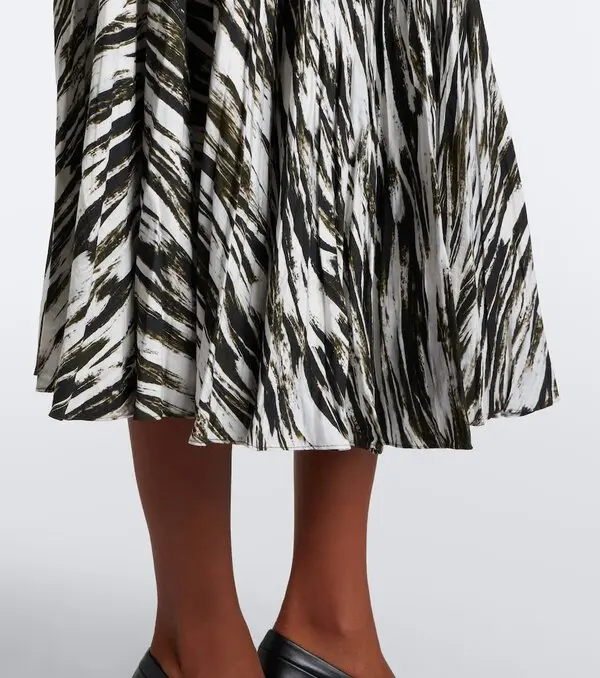 Proenza Schouler Runa Printed Pleated Midi Skirt - Multicoloured