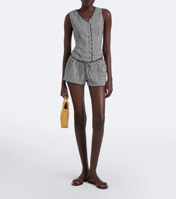 MONTCE Gingham Scalloped Vest