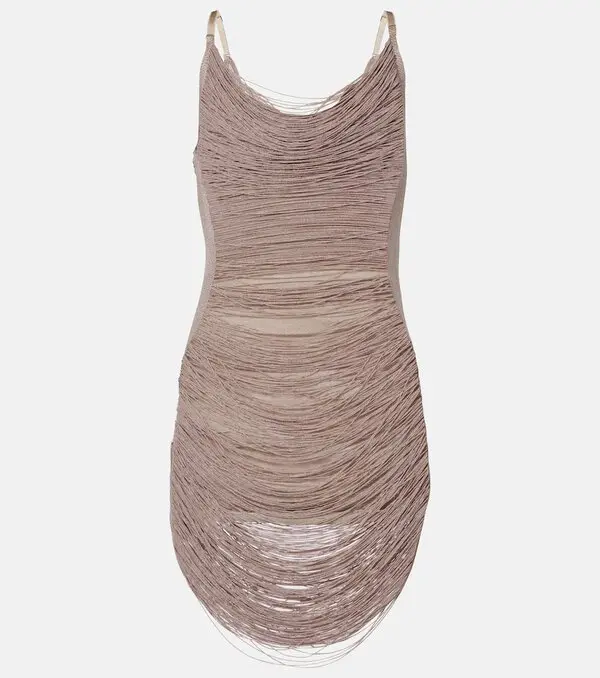 Attico Fringed Minidress - Silver