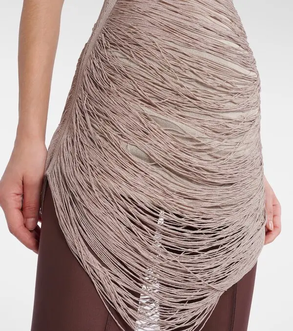 Attico Fringed Mini Dress - Silver