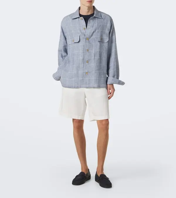 Ralph Lauren Purple Label Checked Linen Jacket