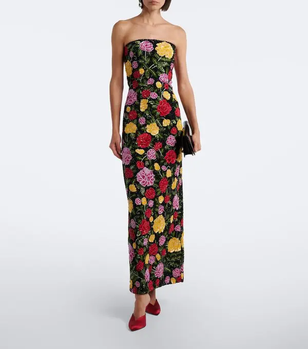 LA FUORI Maison Embellished Bustier Gown