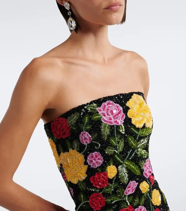 LA FUORI Maison Embellished Bustier Gown
