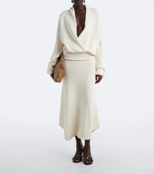 AYA MUSE Knitted Cotton Midi Skirt