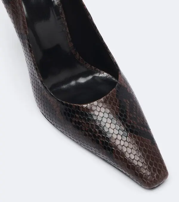 JUDE Fame Snake-effect Leather Pointed Toe Pumps
