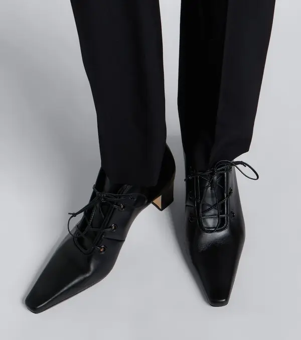 Manolo Blahnik Leather Lace-up Ankle Boots