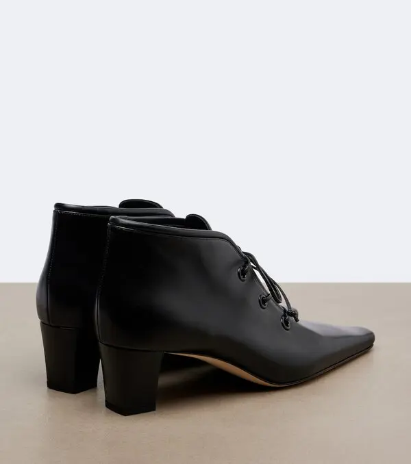 Manolo Blahnik Leather Lace-up Ankle Boots