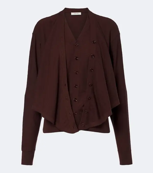 LEMAIRE Wool-blend Cardigan - Brown
