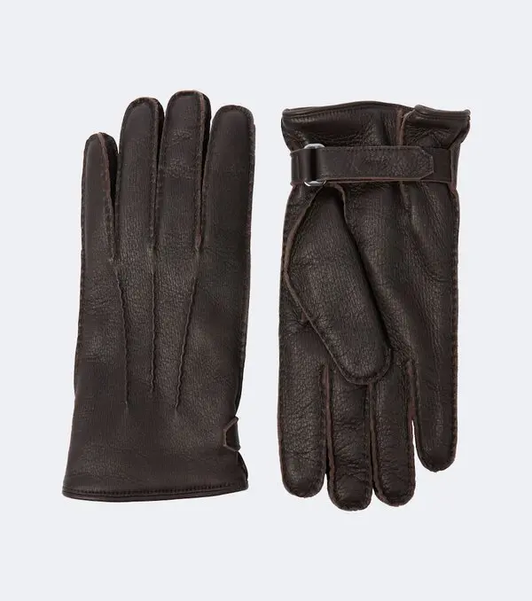 Brioni Leather Gloves - Brown