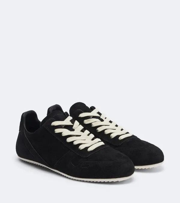 Rick Owens Suede Lace-up Sneakers - Black