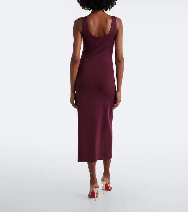 Simkhai Genne Gathered Midi Dress - Burgundy