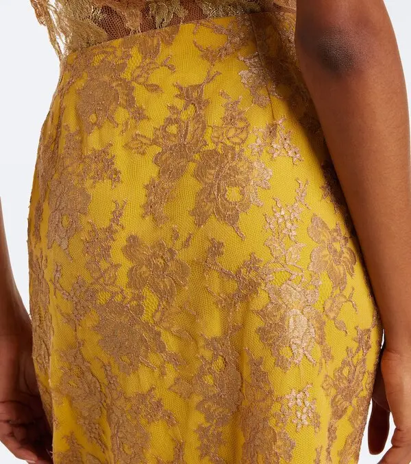 Saint Laurent Lace Pencil Skirt