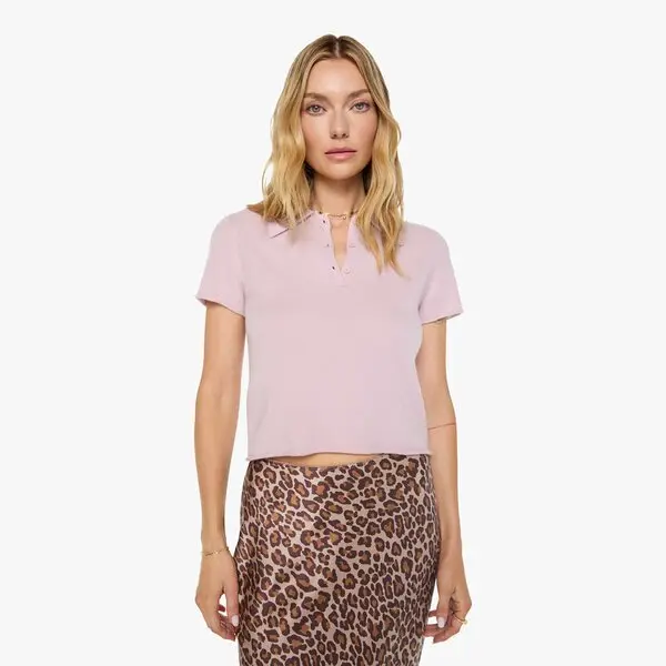 Sablyn Shrunken Cashmere Polo Shirt - Pink