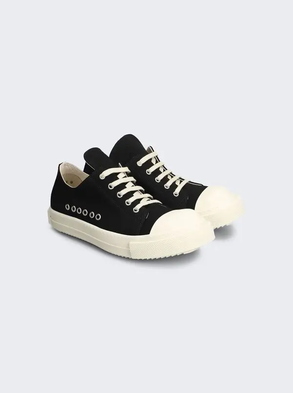Rick Owens Low Top Sneakers With Grommet Detail