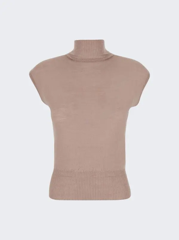 Rick Owens Tower Sl Turtle Knit Top Rose