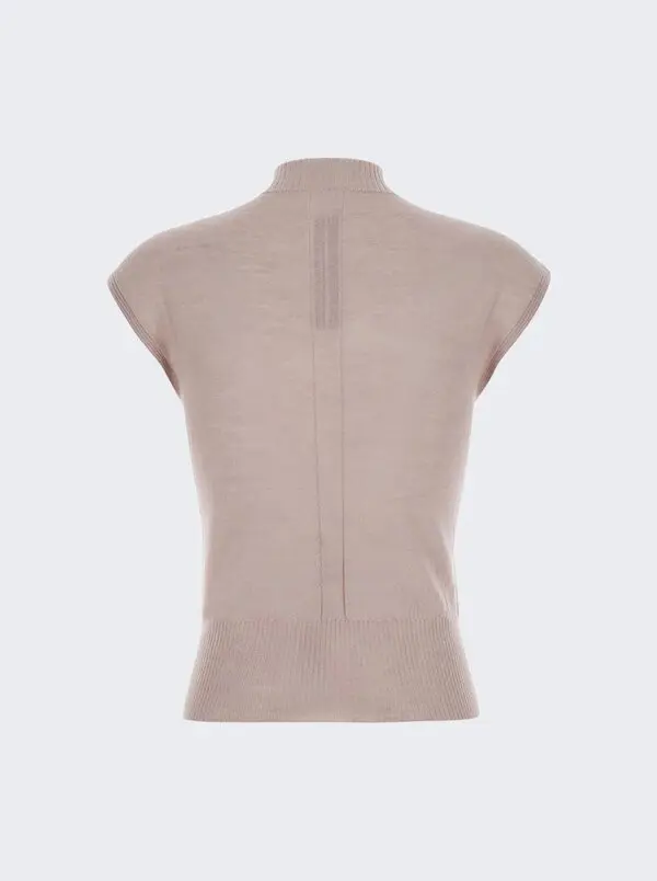 Rick Owens Tower Sl Turtle Knit Top Rose