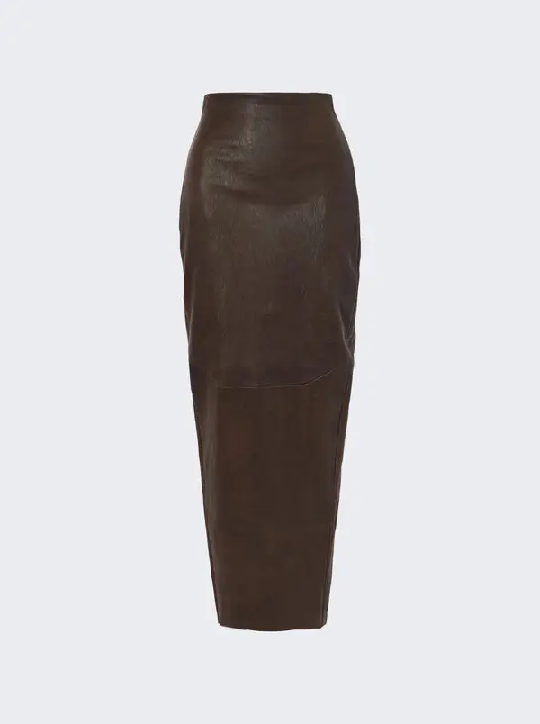 Rick Owens Dirt Pillar Leather Skirt Grease