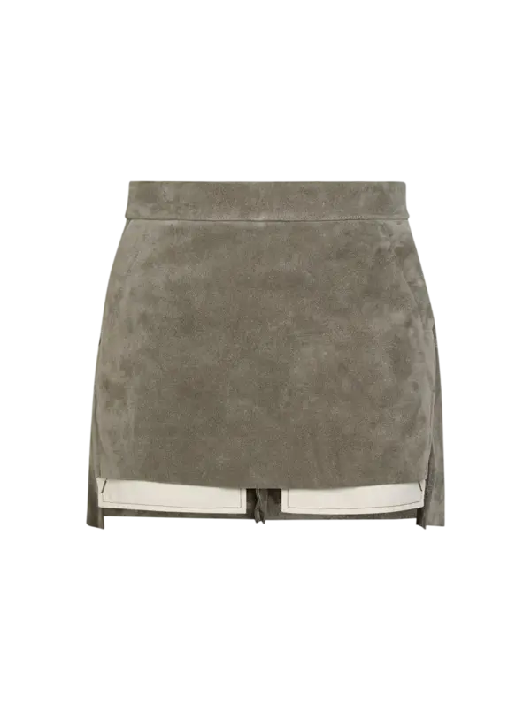 Rick Owens Suede Mini Skirt - Grey
