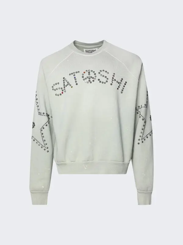 SATOSHI NAKAMOTO Star Studded Crewneck - Green