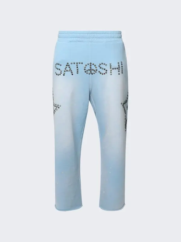 SATOSHI NAKAMOTO Star Studded Sweatpant Blue