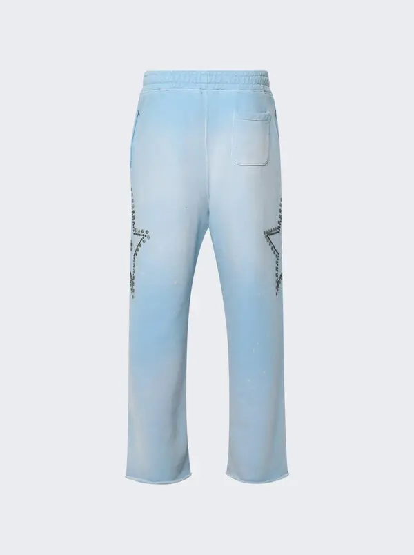 SATOSHI NAKAMOTO Star Studded Sweatpant Blue