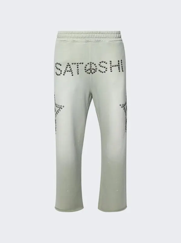 SATOSHI NAKAMOTO Star Studded Sweatpant - Green