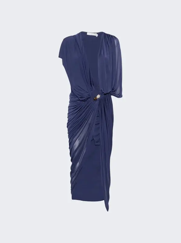 Christopher Esber Helix Crystal Draped Dress Ink