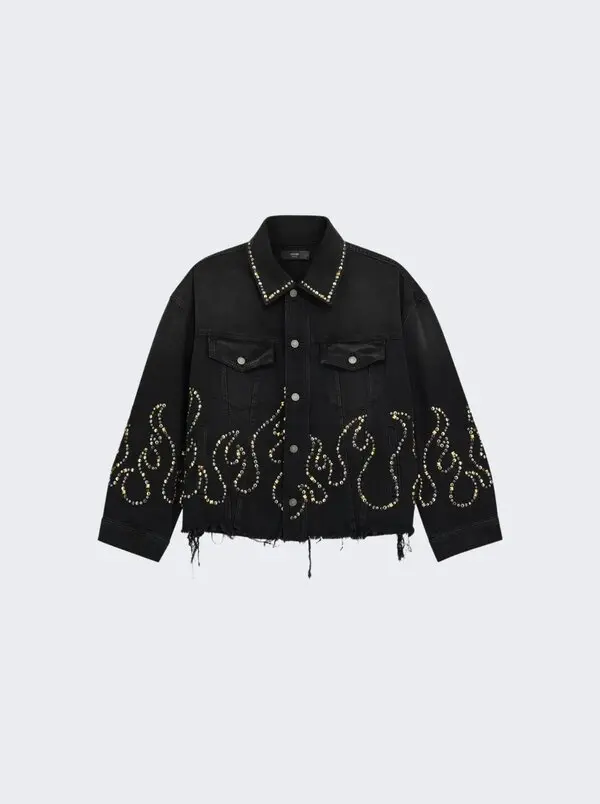 Amiri Studs Flames Trucker Jacket Vintage