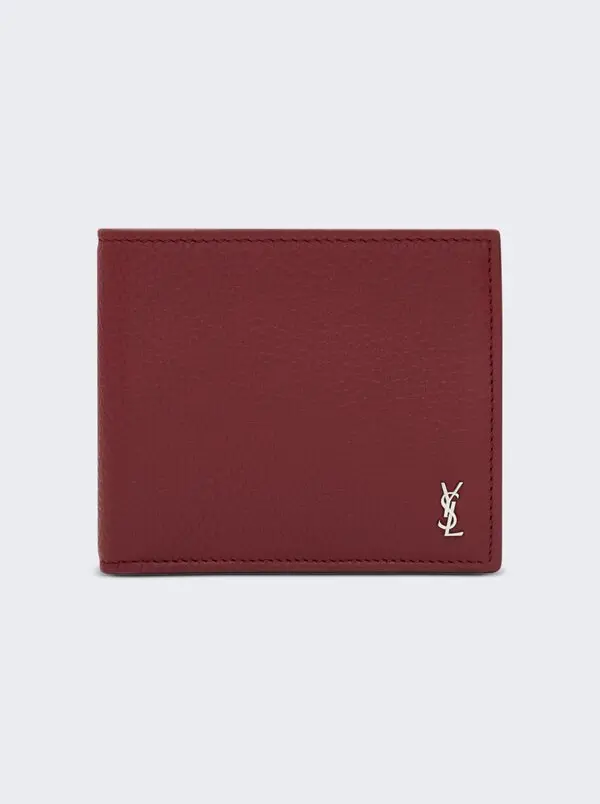 Saint Laurent Tiny Cassandre East/west Wallet Berry Red - Burgundy