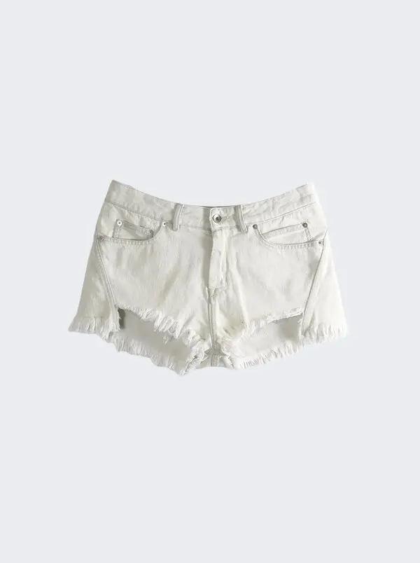 Rick Owens Bias Cutoffs Shorts Milk Wash - White