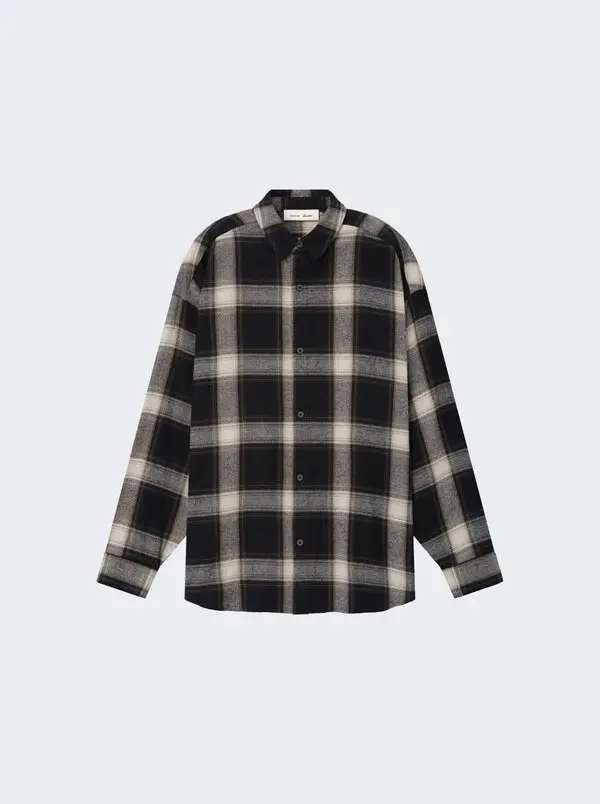 Fear Of God Button Up Shirt Iron Plaid - Grey
