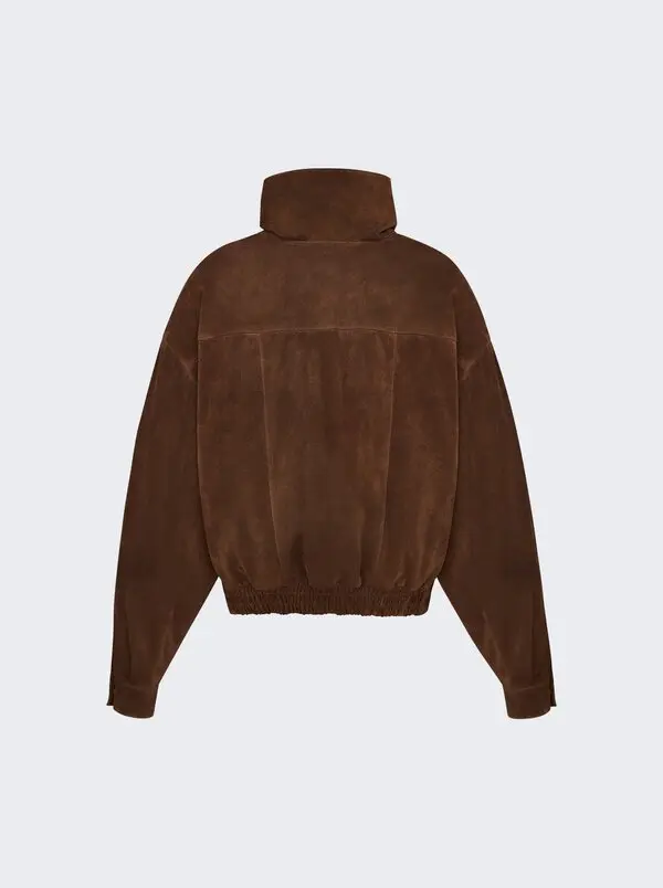 Saint Laurent Jacket In Vintage Split Leather Ebene