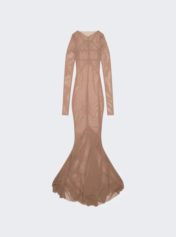 Rick Owens Sheer Temple Gown Dna - Nude