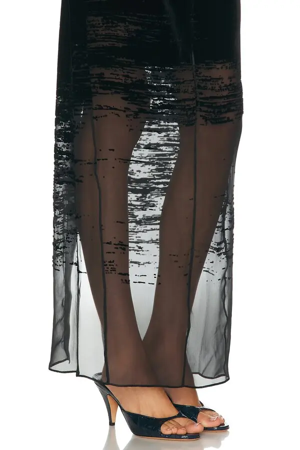 GRACE LING Glitch Tailored Maxi Skirt - Black
