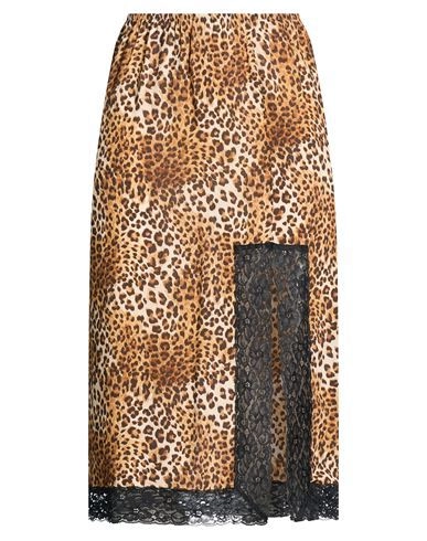 CARLA G. Midi Skirt Light Brown Size Viscose - Beige