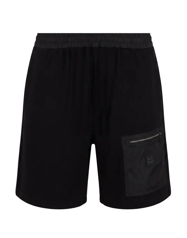 Armani Exchange Cotton French Terry Shorts - Black