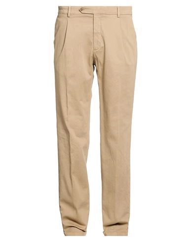 PAOLONI Pants Size Cotton, Elastane - Beige