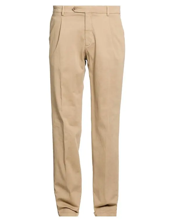PAOLONI Pants Size Cotton, Elastane - Beige