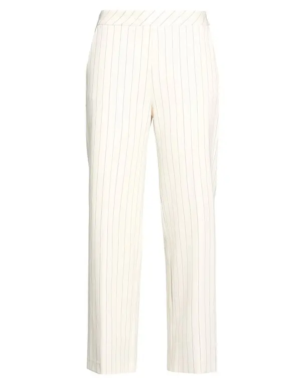 MARIA BELLENTANI Viscose Blend Striped Wide-leg Trousers