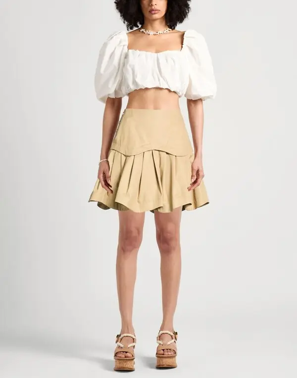 Sandro Pleated Cotton Mini Skirt