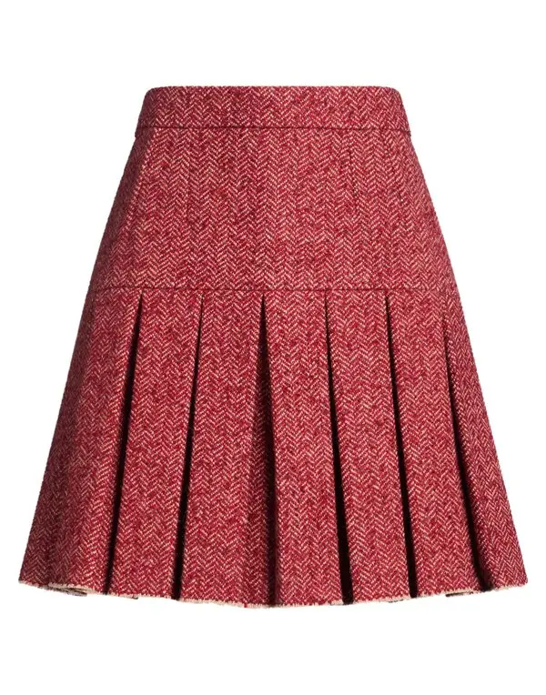 Dolce & Gabbana Pleated Mini Skirt In Herringbone Tweed