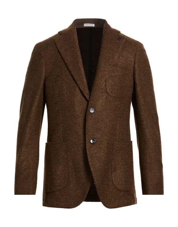 BRERAS MILANO Blazer Chocolate Size Acrylic, Virgin Wool, Polyester