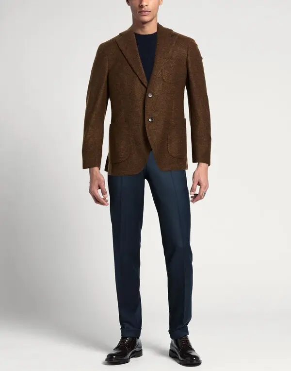 BRERAS MILANO Blazer Chocolate Size Acrylic, Virgin Wool, Polyester