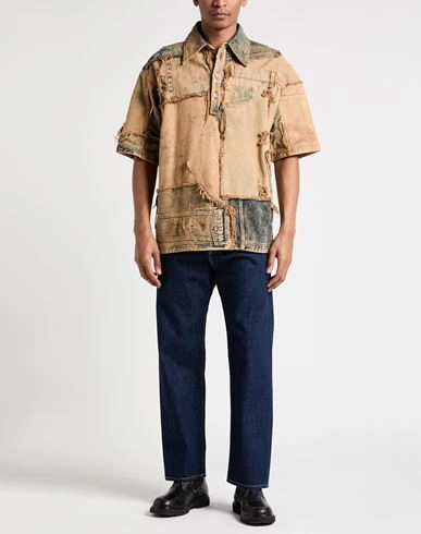 Dolce & Gabbana Denim Shirt Camel Size Paper, Elastane