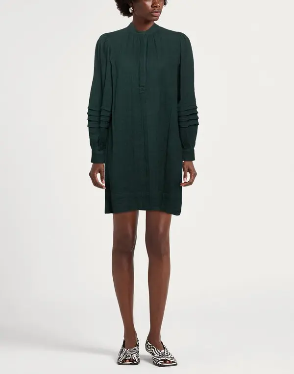 Antik Batik Mini Dress In Dark Cotton - Green