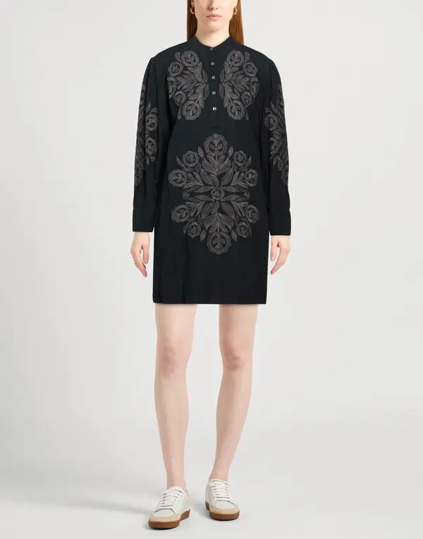 Antik Batik Cotton Mini Dress With Appliqué And Embroidery