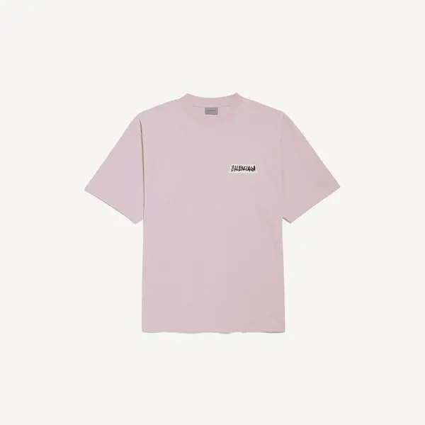 Balenciaga Masking Tape Medium Fit T-shirt - Pink