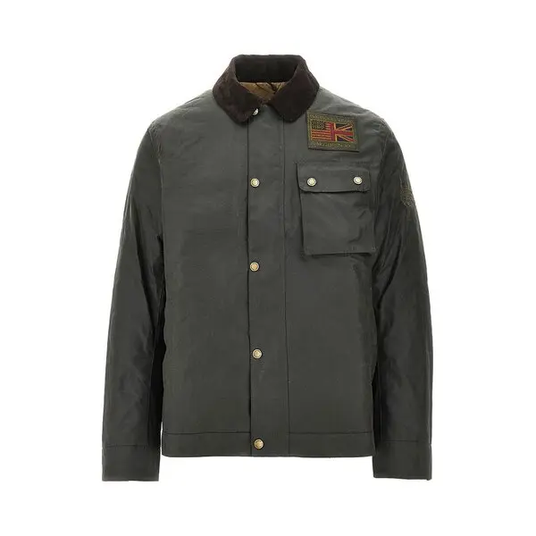 BARBOUR INTERNATIONAL Waxed Cotton Jacket With Embroidered Logo