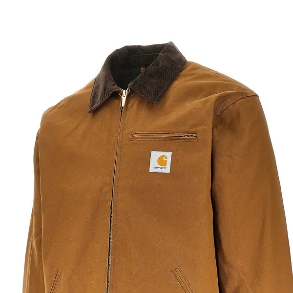 Carhartt Work In Progress Detroit Jacket With Corduroy Collar - Brown