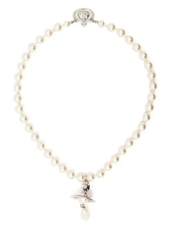 VIVIENNE WESTWOOD Necklace Pearl Drop Choker - Metallic